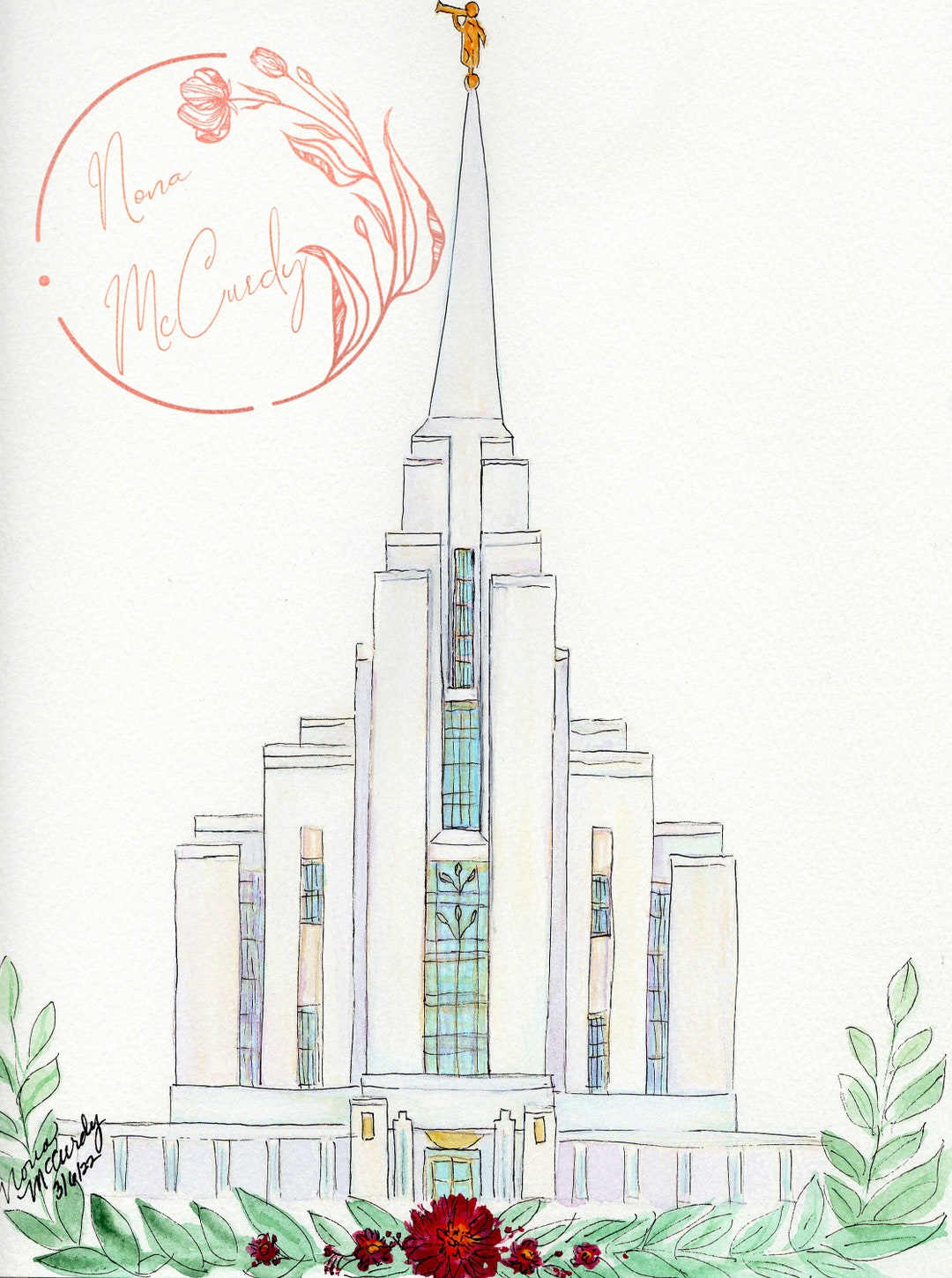Rexburg Idaho Temple Watercolor Painting - DIGITAL FILE - Etsy