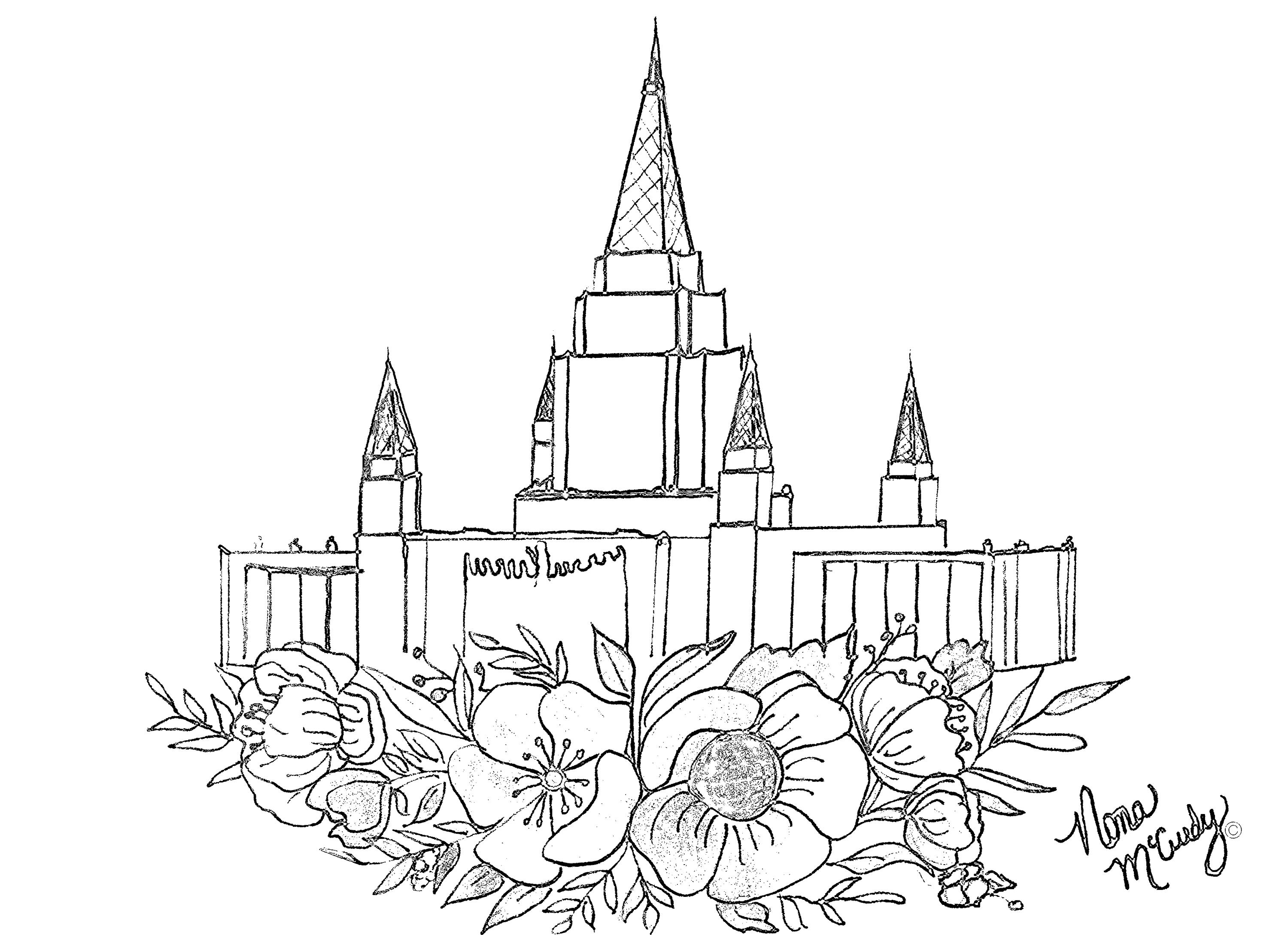 PRINTABLE Oakland, CA Temple Coloring Page - Etsy