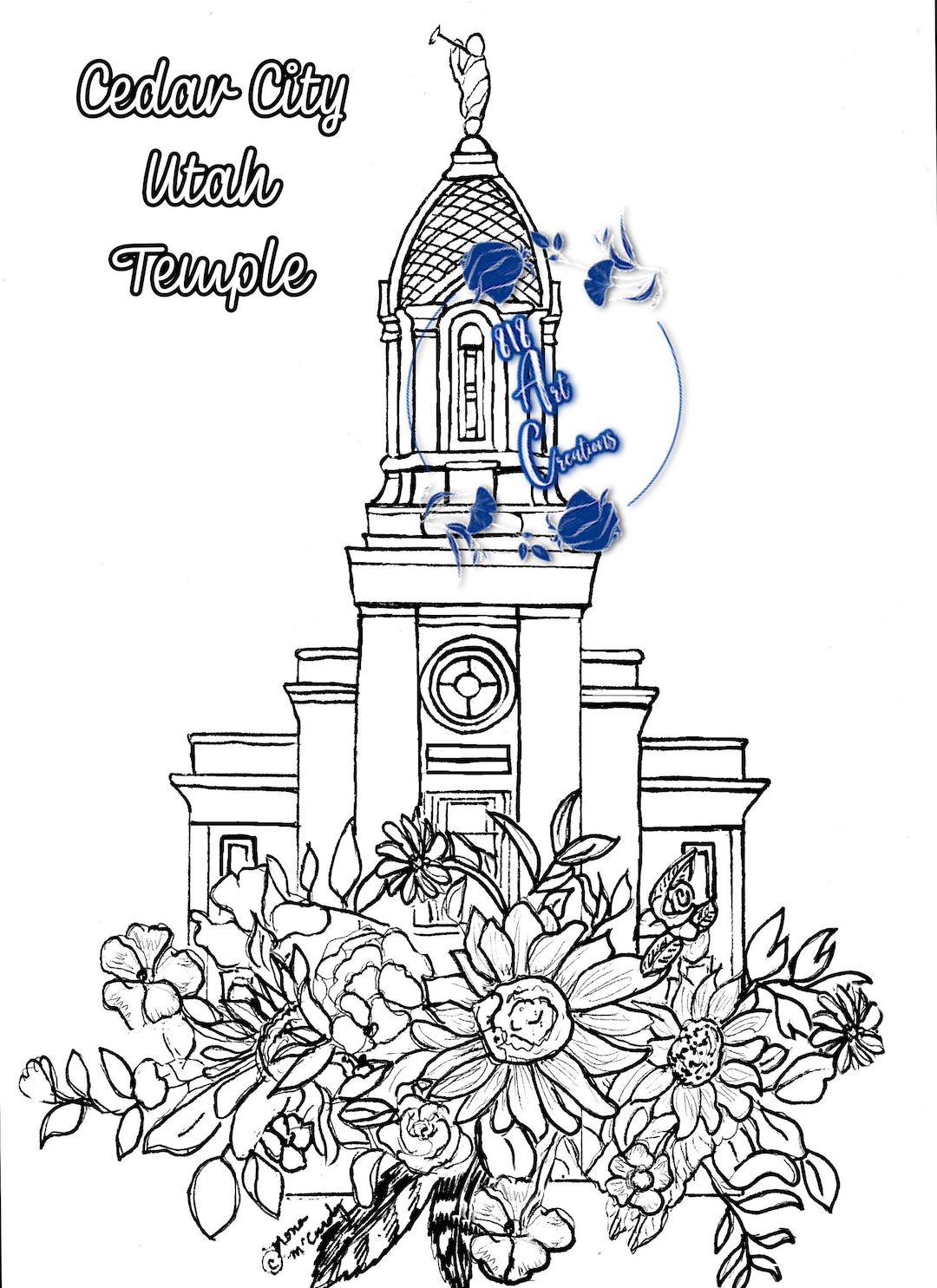 PRINTABLE Cedar City Utah Temple Coloring Page DIGITAL PRINT - Etsy