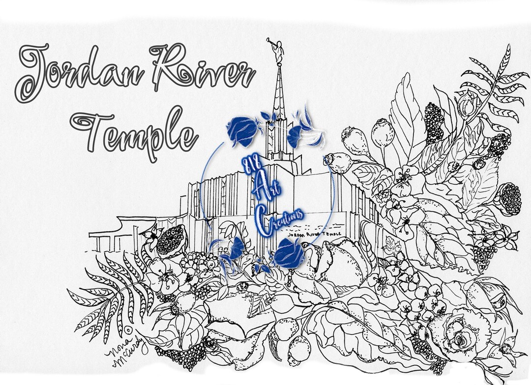 PRINTABLE Jordan River, Utah Temple COLORING PAGE - Etsy