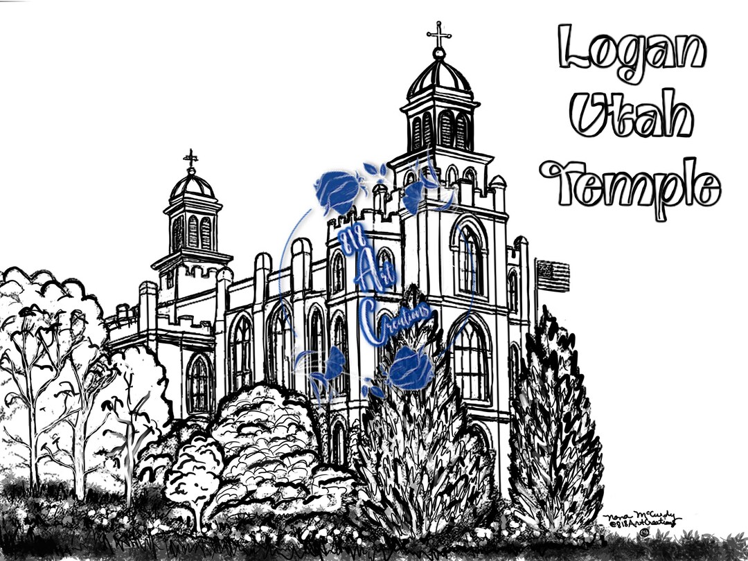 Logan LDS Utah Temple ~ Digital Coloring Printable Page - Etsy