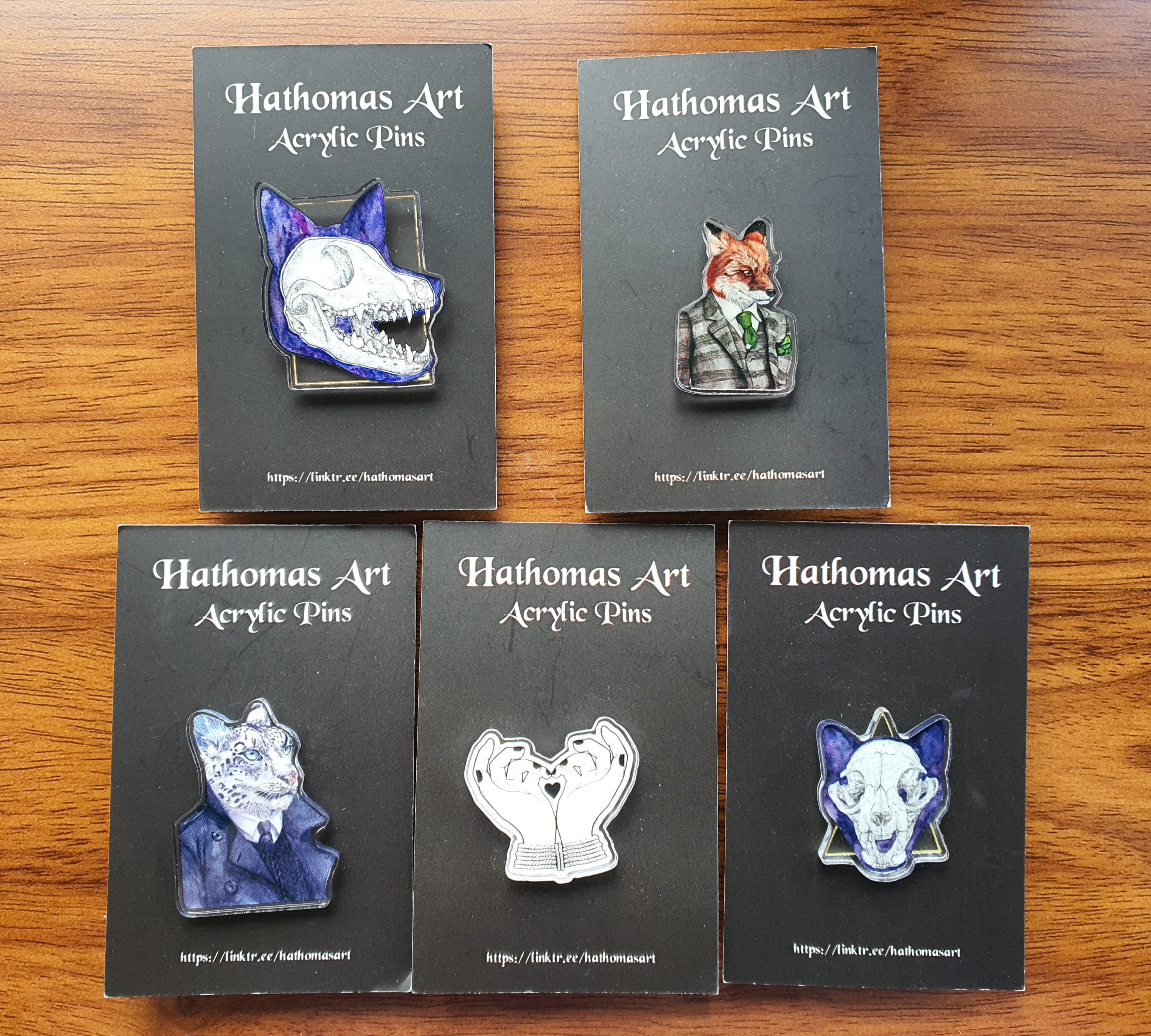 Hyena Wooden Pin, Hyena Smoke, Mix and Match Pins, Wildlife Art Pin ...