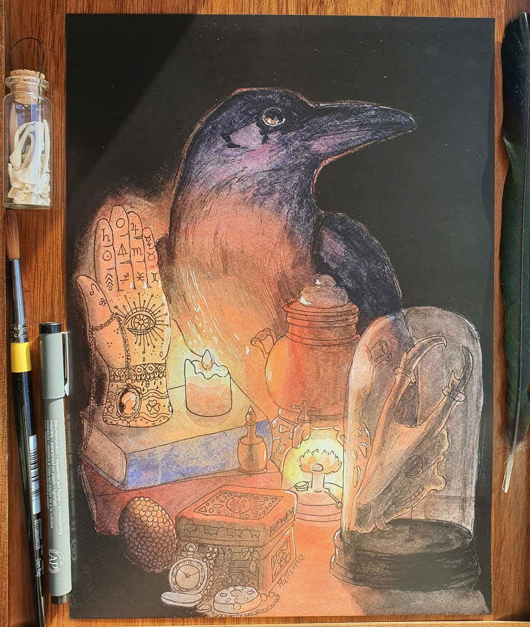 Witch's Raven, A4 Wall Art Print, Gothic Home Decor, Witchy Vibes ...