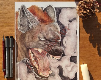 Hyena Wall Art - Etsy
