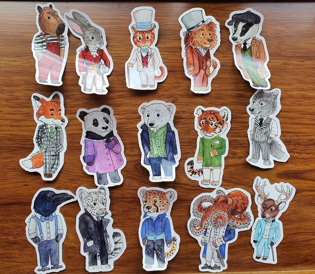 Mix and Match, Diddy Dappers, Dapper Animal Sticker Pack, Animals in ...