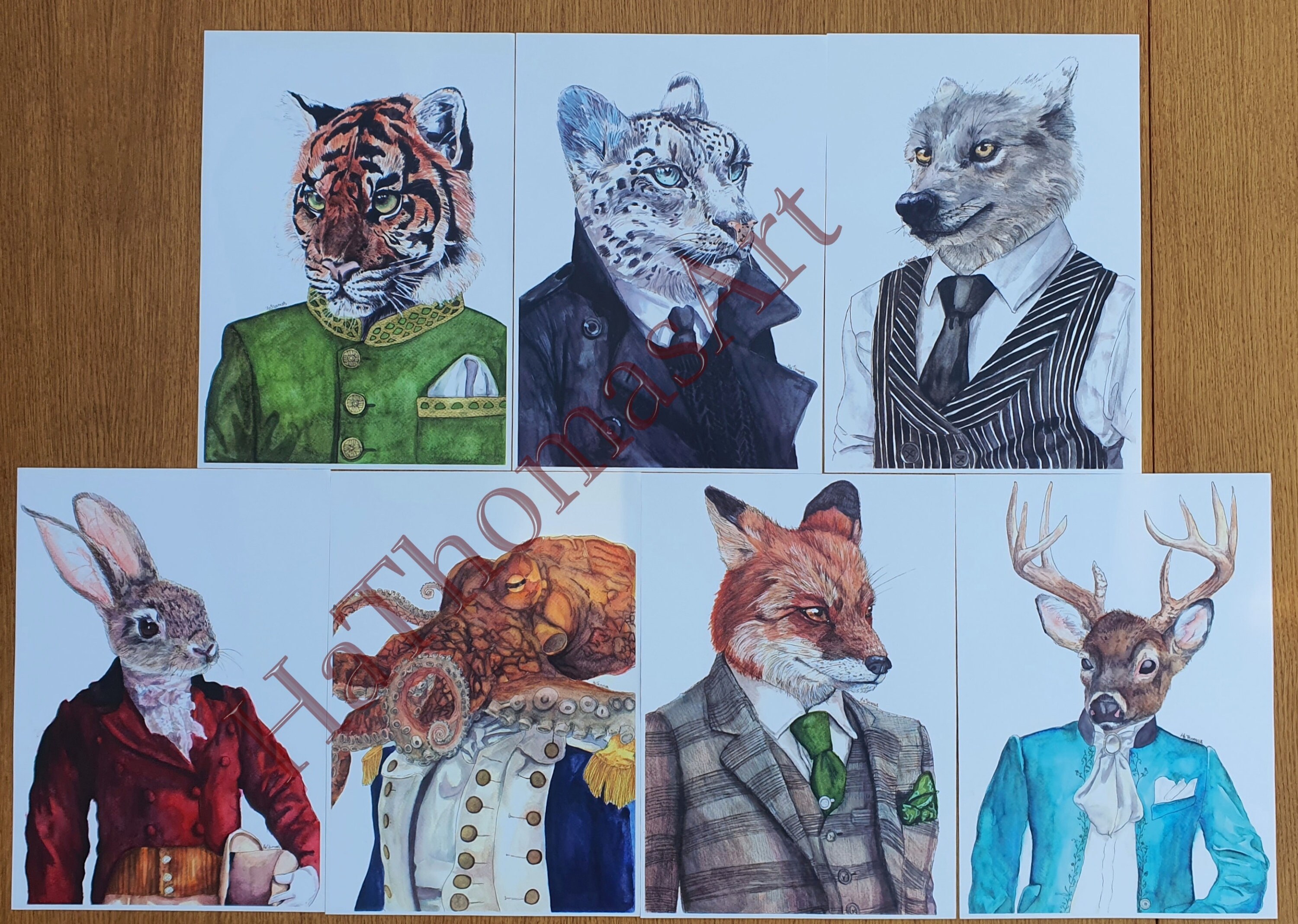 Dapper Wolf Art A4 Furry Art Print Animals in Clothes Print - Etsy