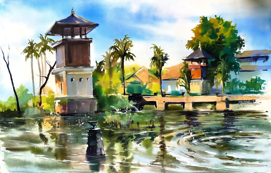 Rustic Balinese Village,indonesian Wall Print,southeast Asia Travel ...