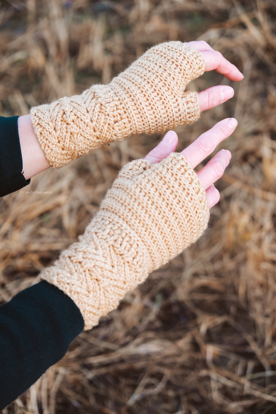 CROCHET PATTERN Fingerless Mittens, Beautiful Textured Stylish Warmers ...