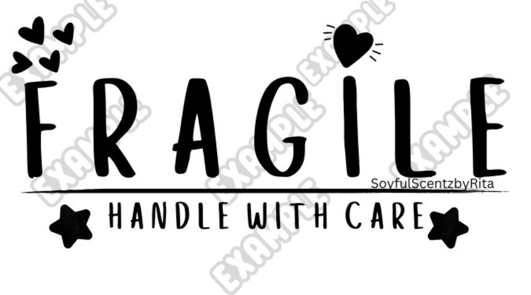 FRAGILE (PNG) Download | PNG File | Thermal Printer Label Design - Etsy