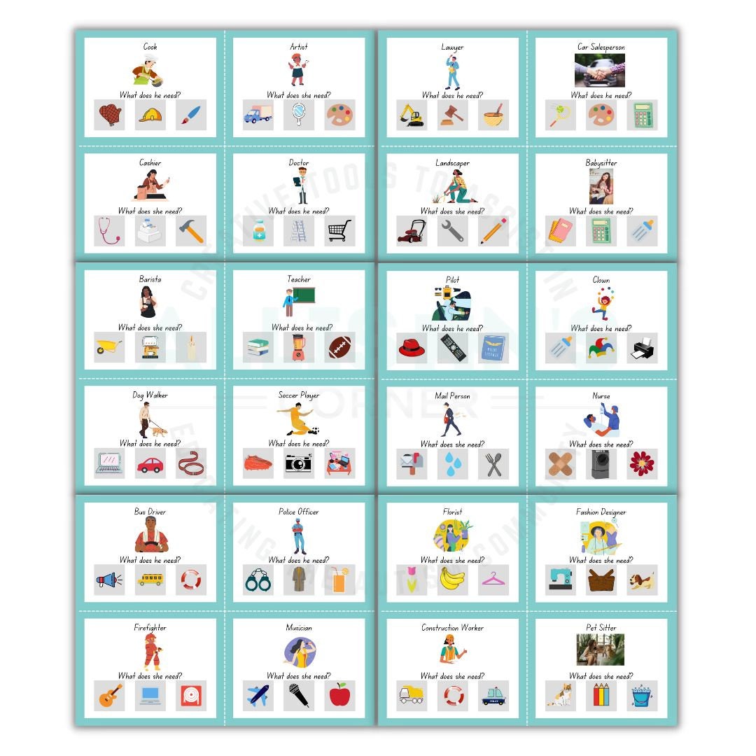 Task Cards - Job Materials: Digital Download - Etsy