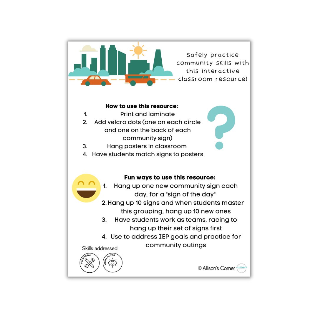 Community Signs Word Wall: Digital Download - Etsy