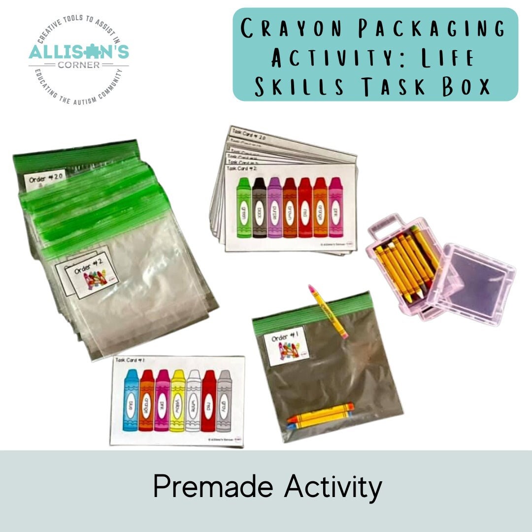 Crayon Packaging Activity: Life Skills Task Box - Etsy