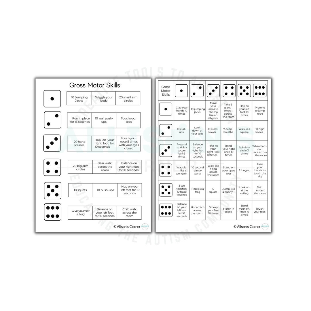 Fine & Gross Motor Dice Game: Bundle - Etsy