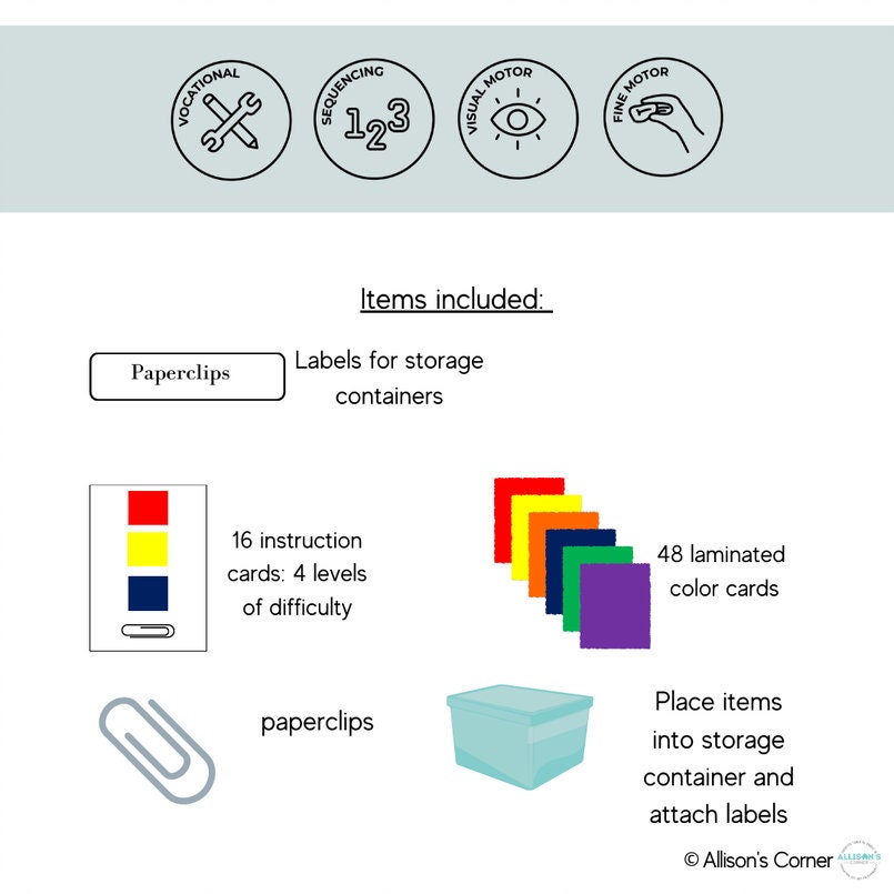 Collate Papers: Life Skills Task Box - Etsy