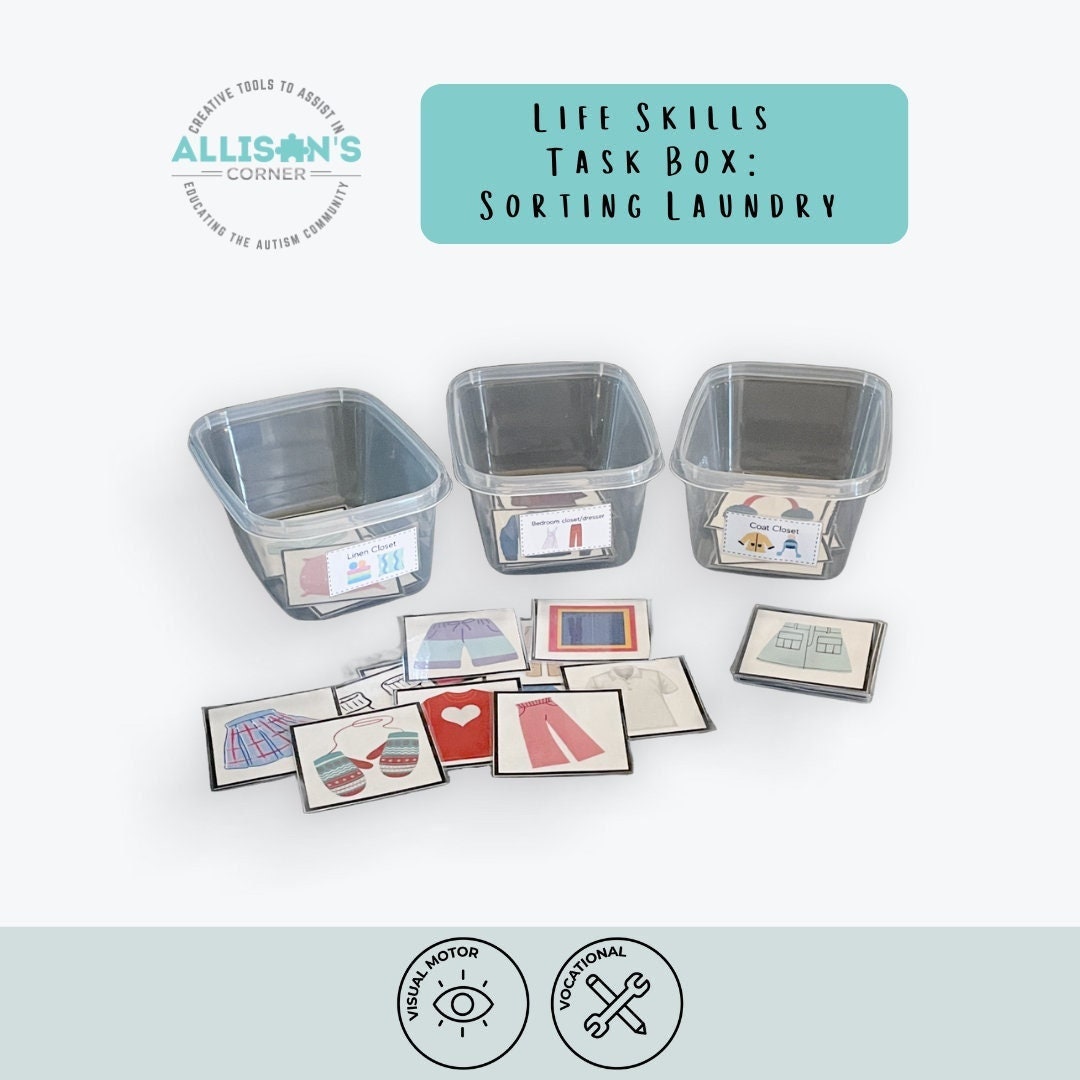 Laundry Sorting: Life Skills Task Box - Etsy