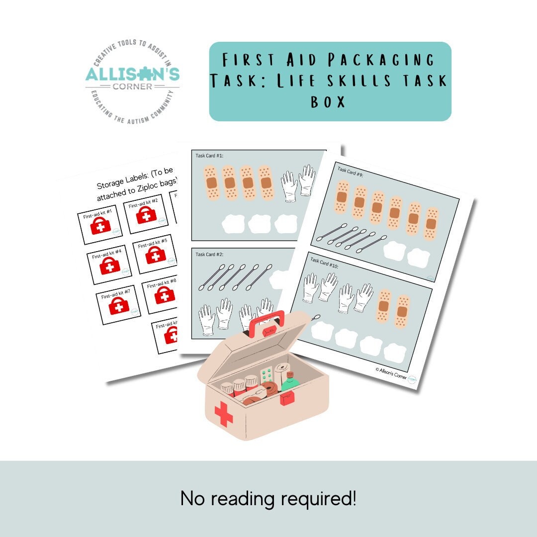 Vocational Task Box: First Aid Packaging - Digital Download - Etsy