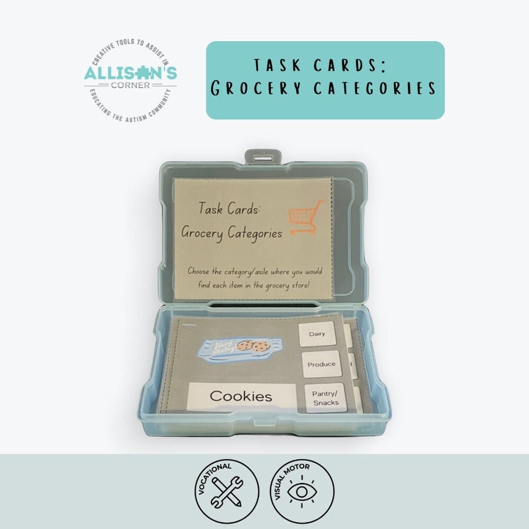 Task Cards: Grocery Categories - Etsy