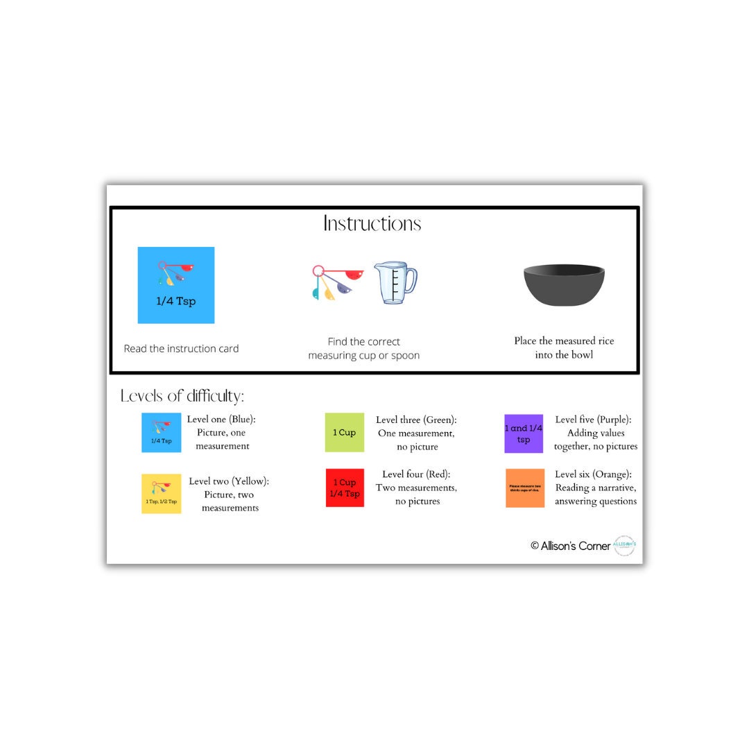 Measuring Task Box: Digital Download - Etsy