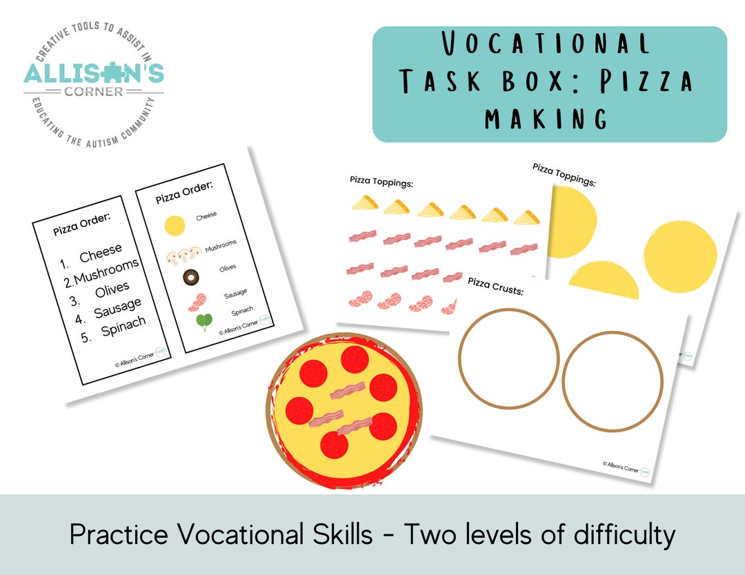 Pizza Making- Vocational Task Box: Digital Download - Etsy