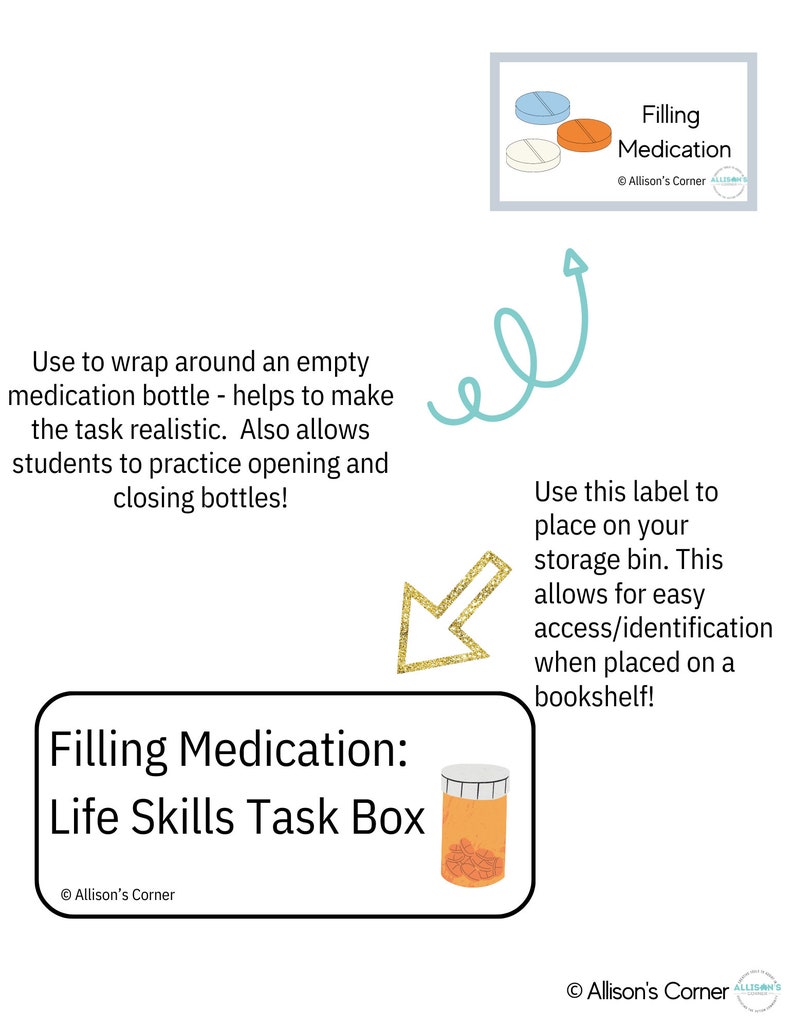 Managing Medication Life Skills Task Box: Digital Download - Etsy