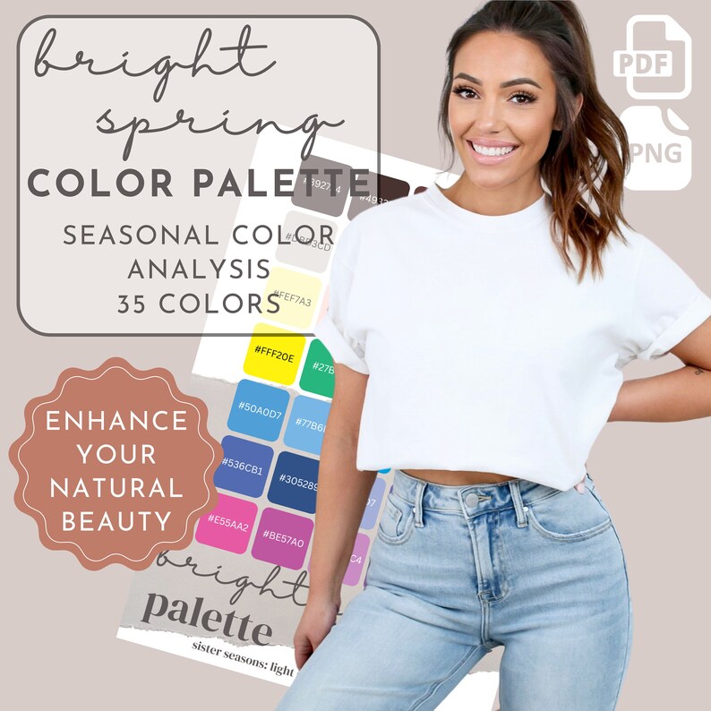 Bright Spring Personal Color Palette Clear Spring Seasonal Color ...
