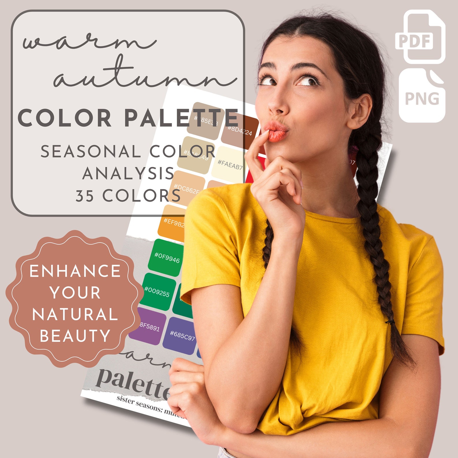 Warm Autumn Personal Color Palette Seasonal Color Analysis Color ...