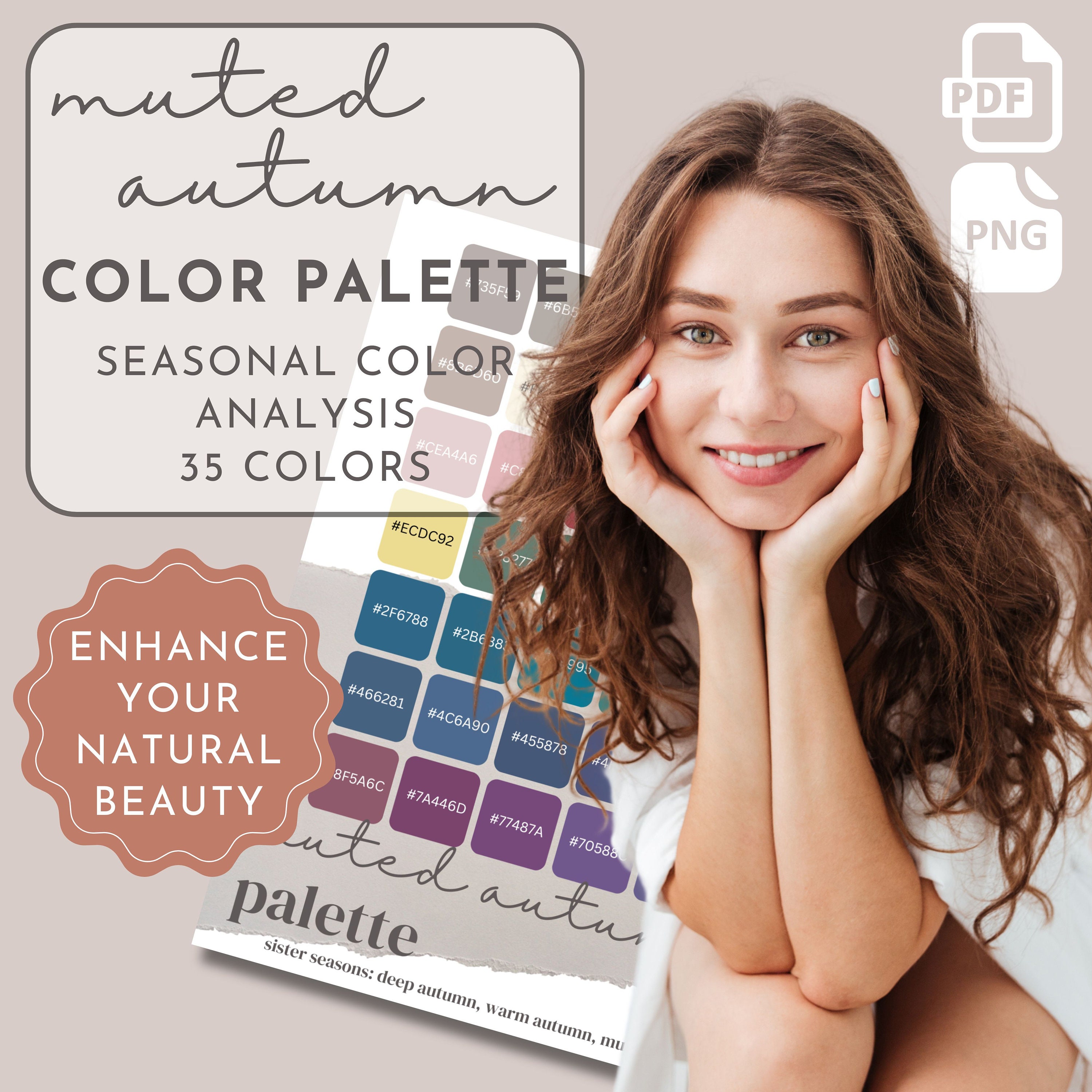 Muted Autumn Personal Color Palette Soft Autumn Seasonal Color Analysis ...