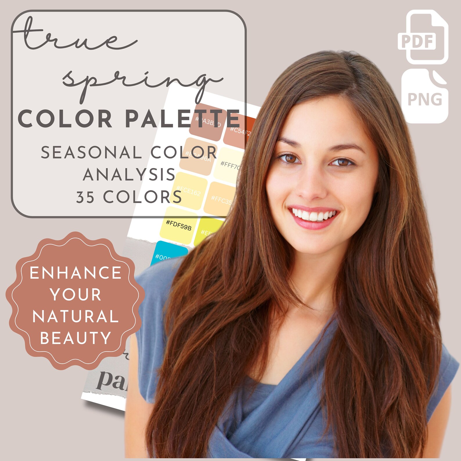 True Spring Personal Color Palette Seasonal Color Analysis Color ...