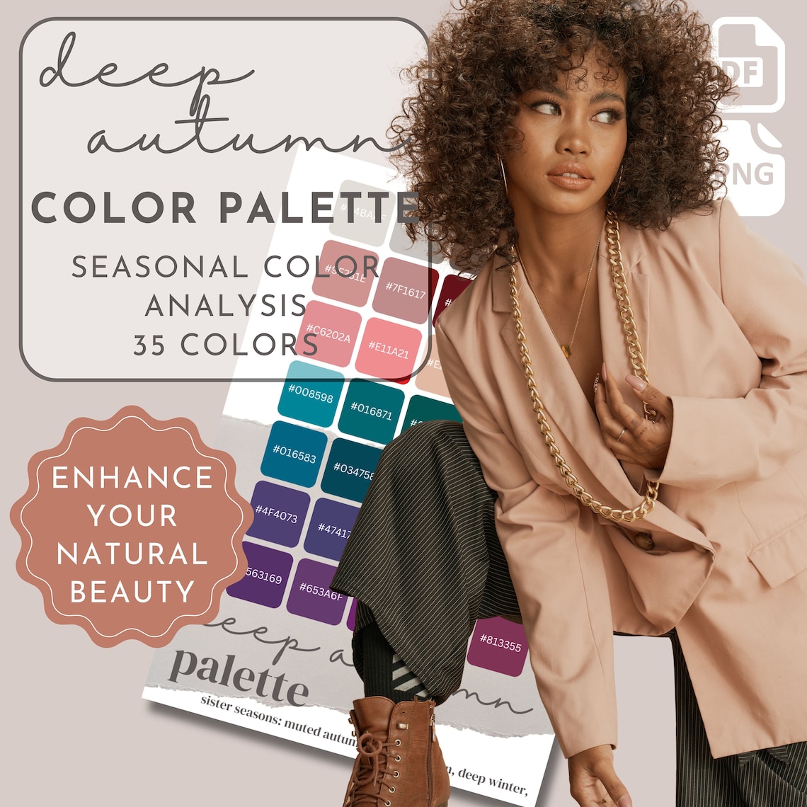 Deep Autumn Personal Color Palette Seasonal Color Analysis Color ...