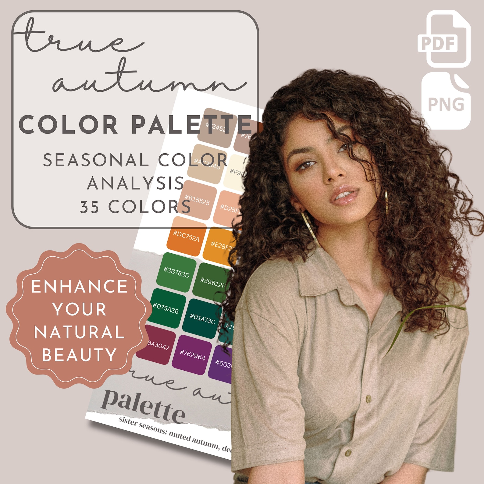 True Autumn Personal Color Palette Seasonal Color Analysis Color ...