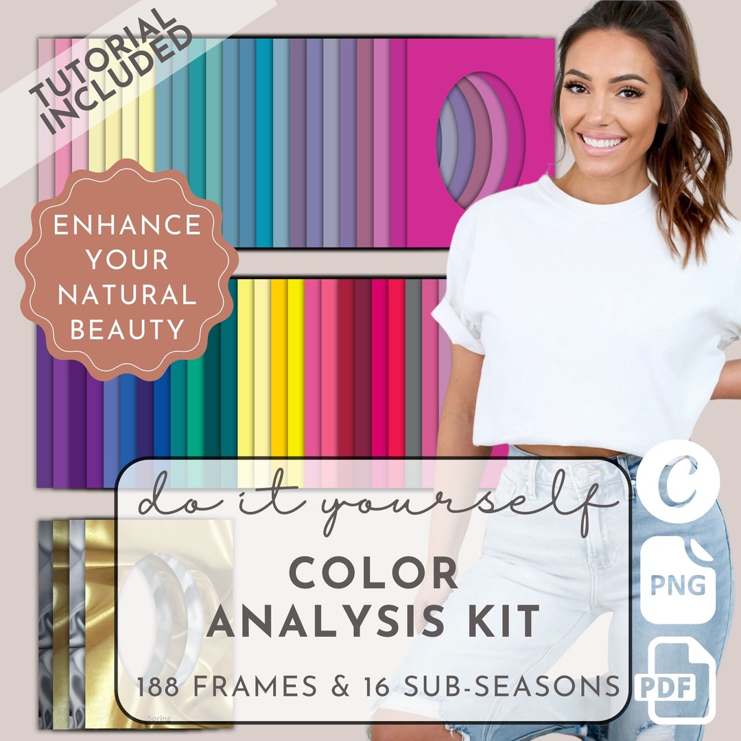 Personal Color Analysis Kit Seasonal Color Face Frames Color Palette 16 ...