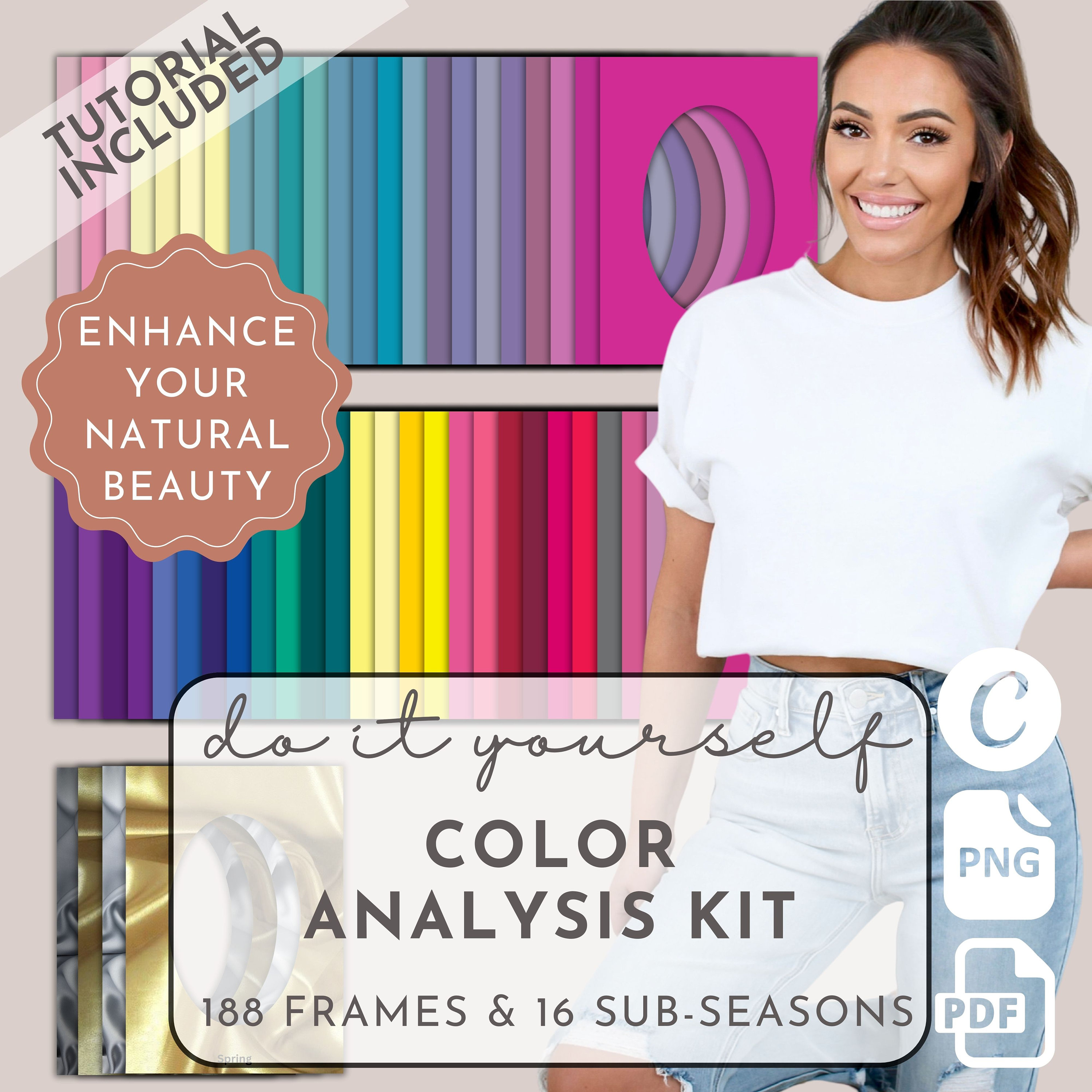 Personal Color Analysis Kit Seasonal Color Face Frames Color Palette 16 ...