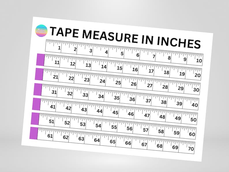 Tape Measure Printable Instant Download Digital Download Measuring Tape ...