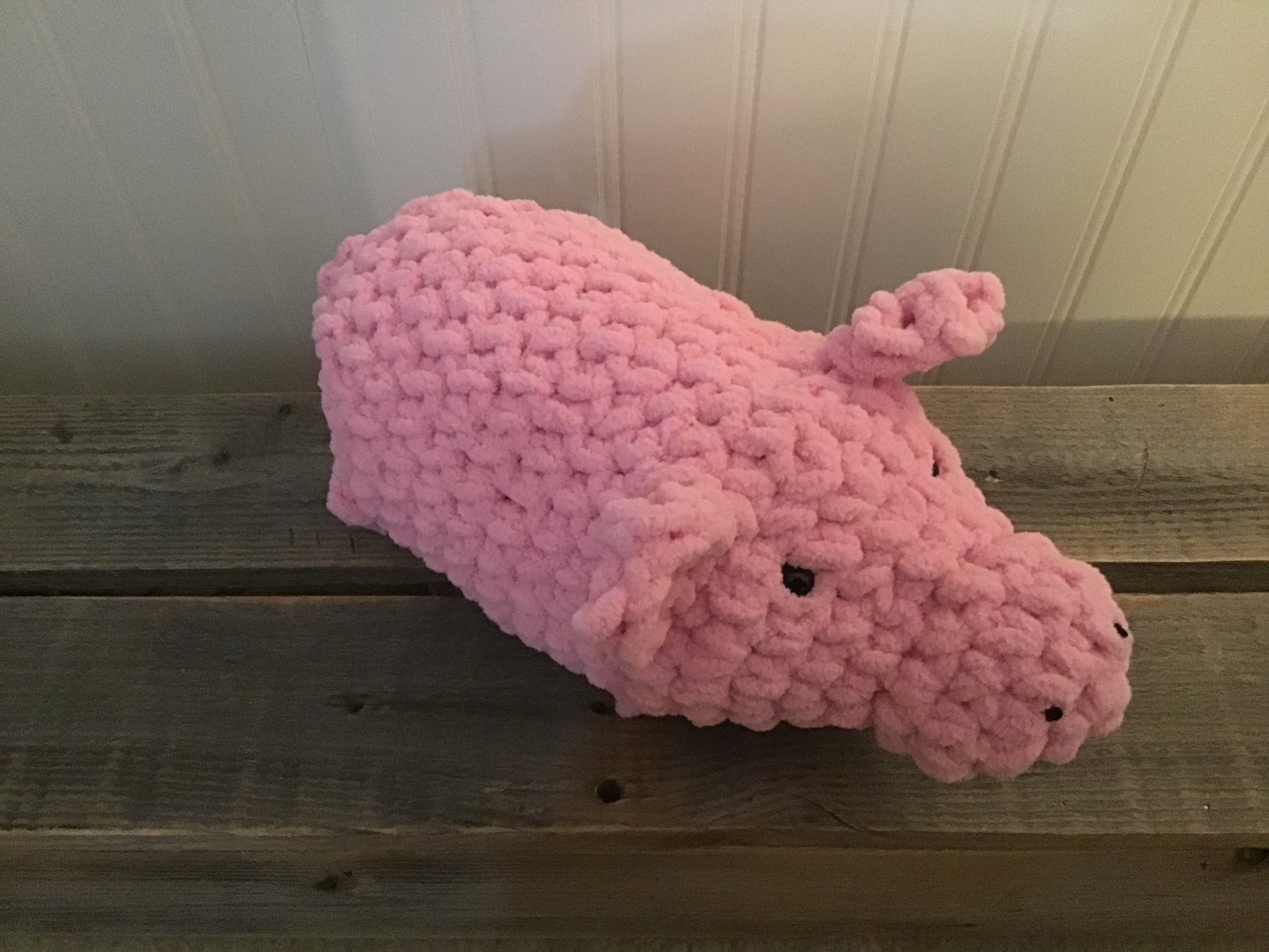 Stuffed Animals & Plushies Huggable Farm Animal Crocheted Pink Plush ...
