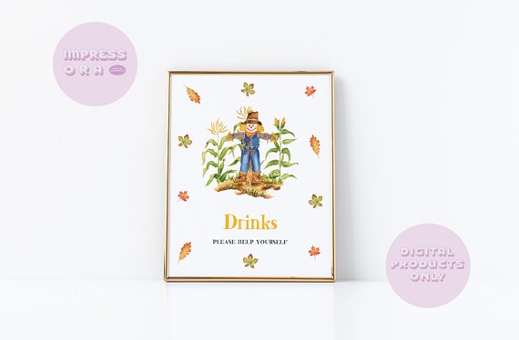 Letrero imprimible de Fall Drink Bar letrero de - Etsy México