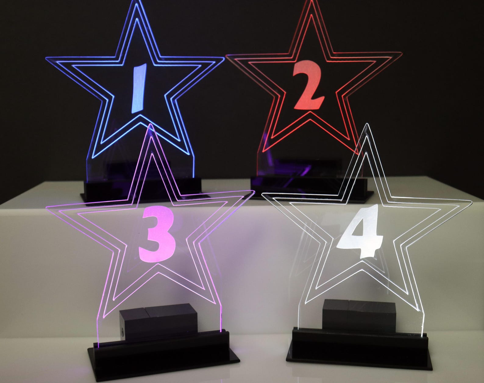 LED Table Number- Set of 4- Movie Star Design - Etsy
