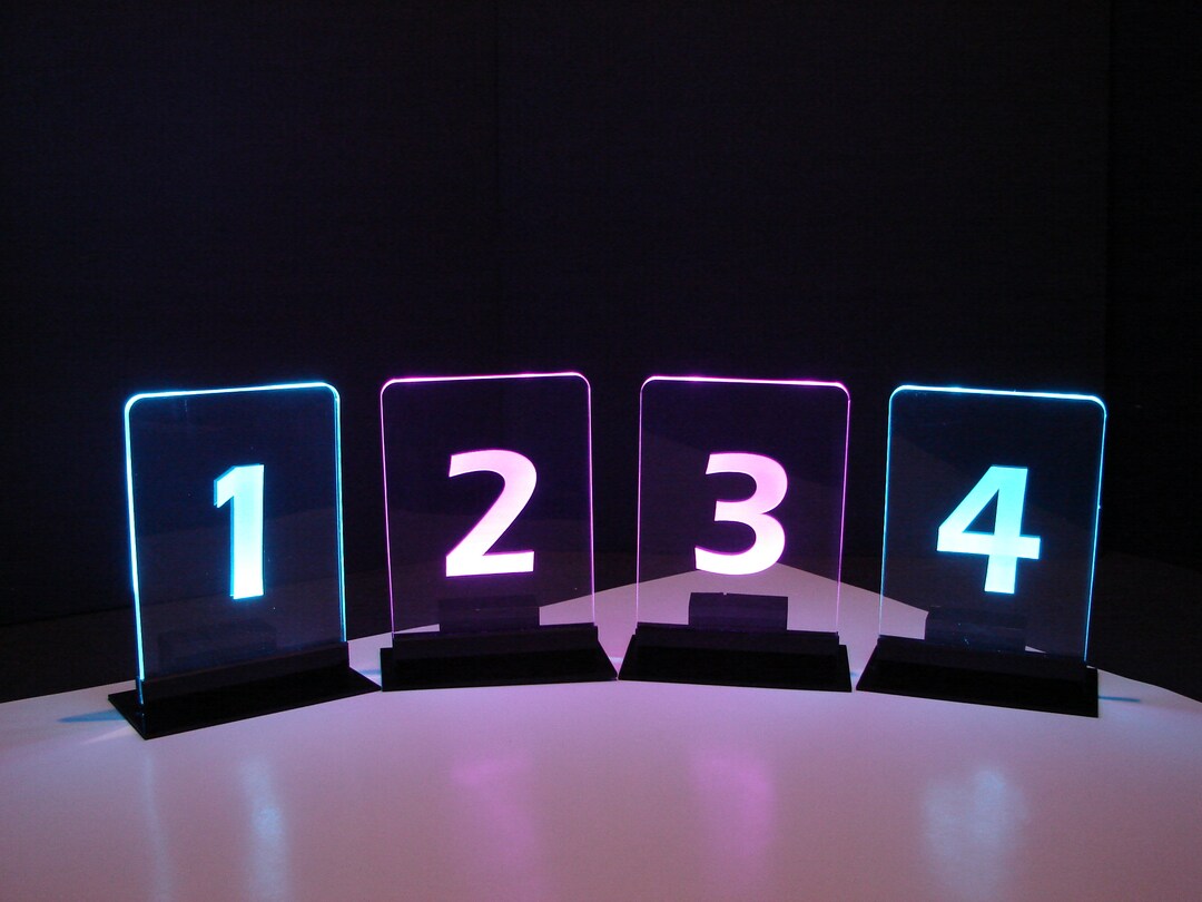 Glowing Table Sign - Large Format - Set of 12- Choice of Fonts - Etsy