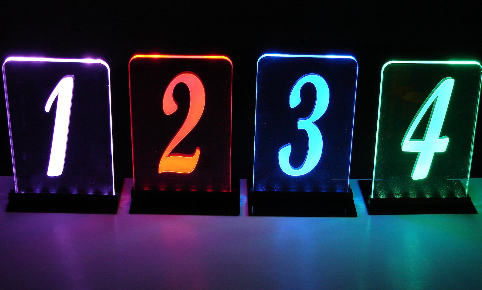 Glowing Table Sign -set of 12- Choice of Fonts - Etsy