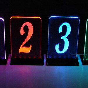 Glowing Table Sign -set of 12- Choice of Fonts - Etsy
