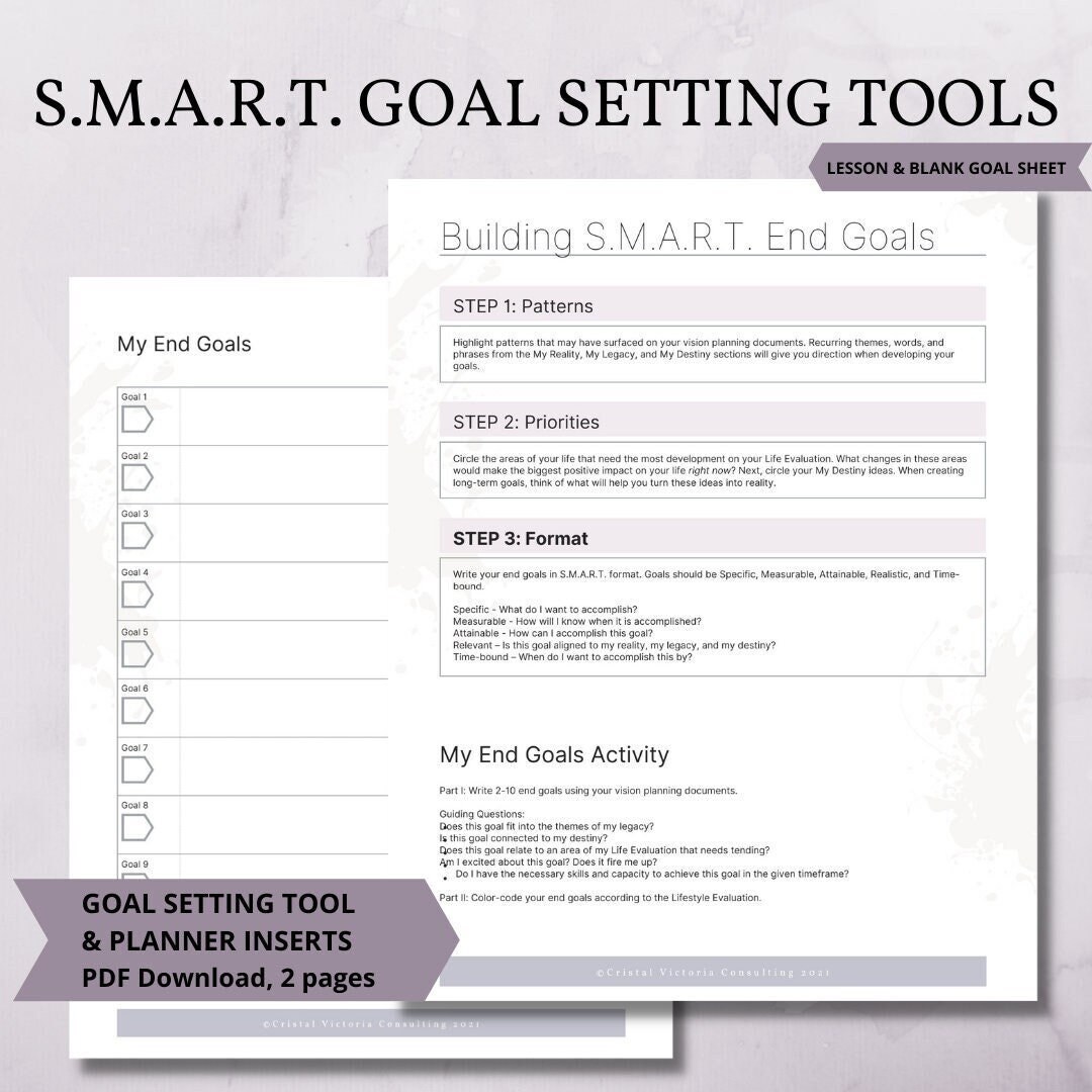 S.M.A.R.T. Goal Setting Tools - Etsy