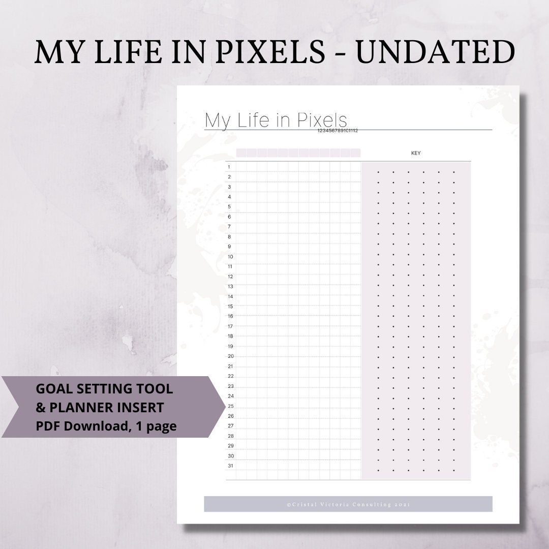 My Life in Pixels Template - Etsy