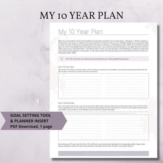 My 10 Year Plan | Etsy