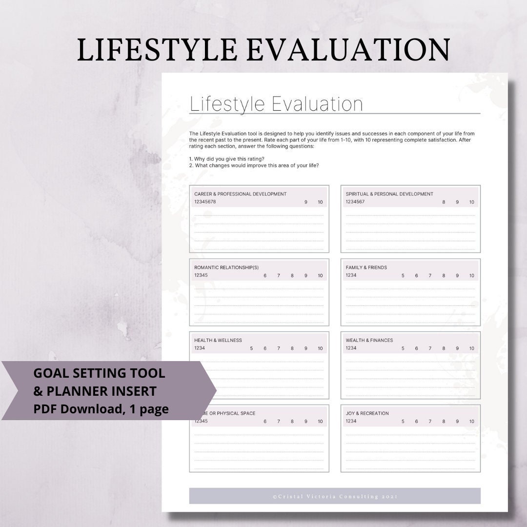 Lifestyle Evaluation Tool - Etsy