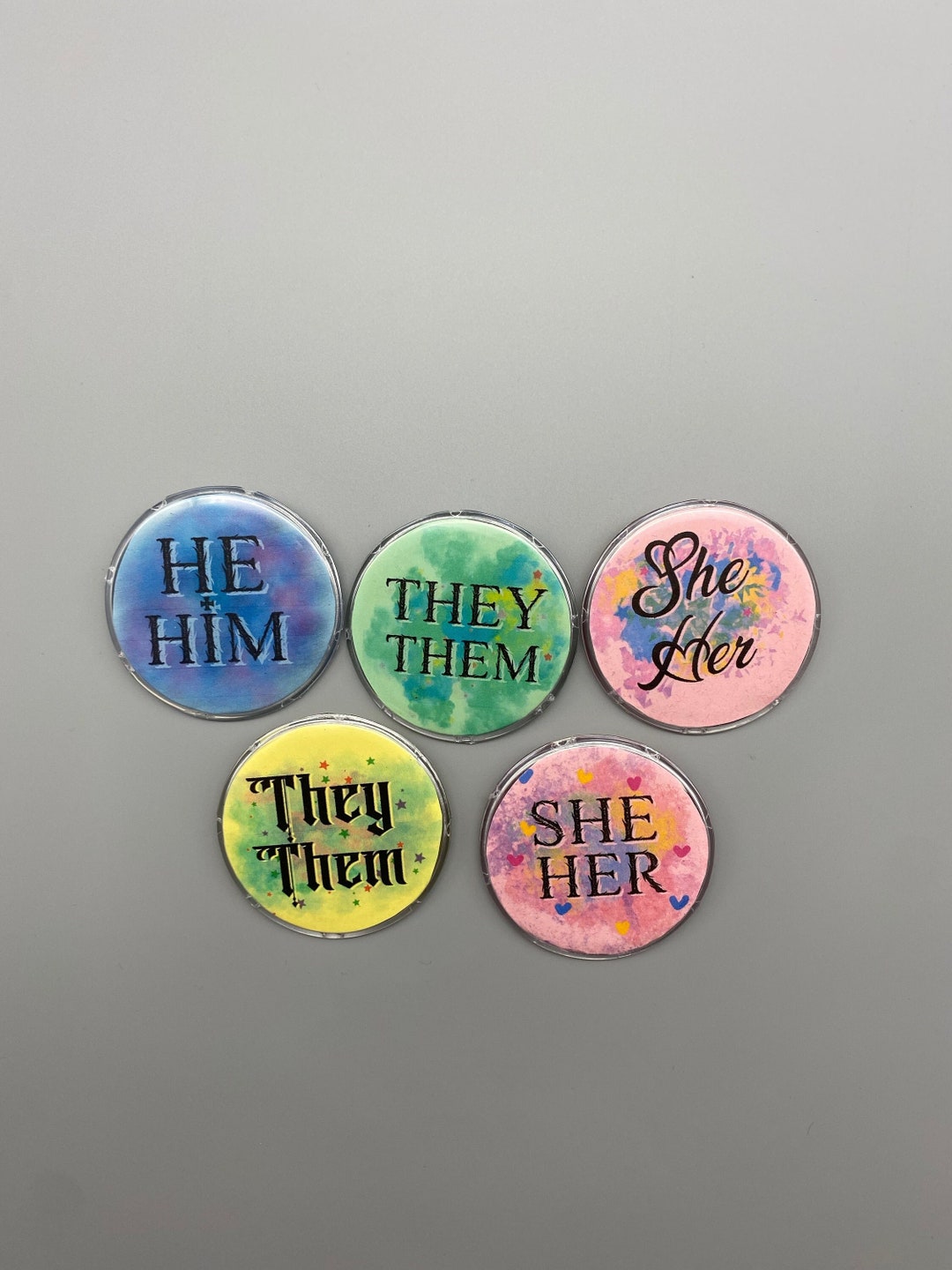 Big Pronoun Buttons - Etsy