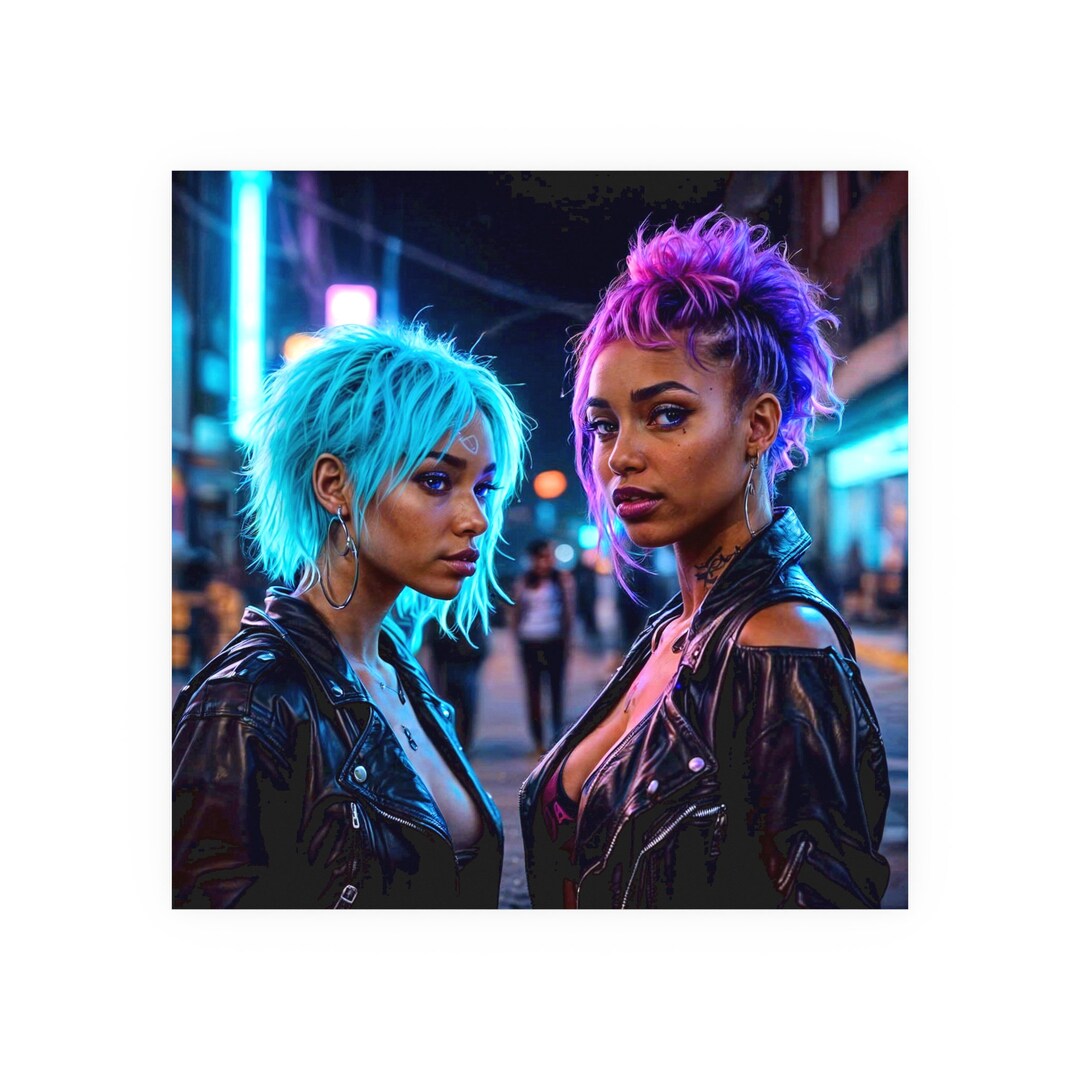 Neon Punk Poster: Neon Streets 01 AI Art - Etsy