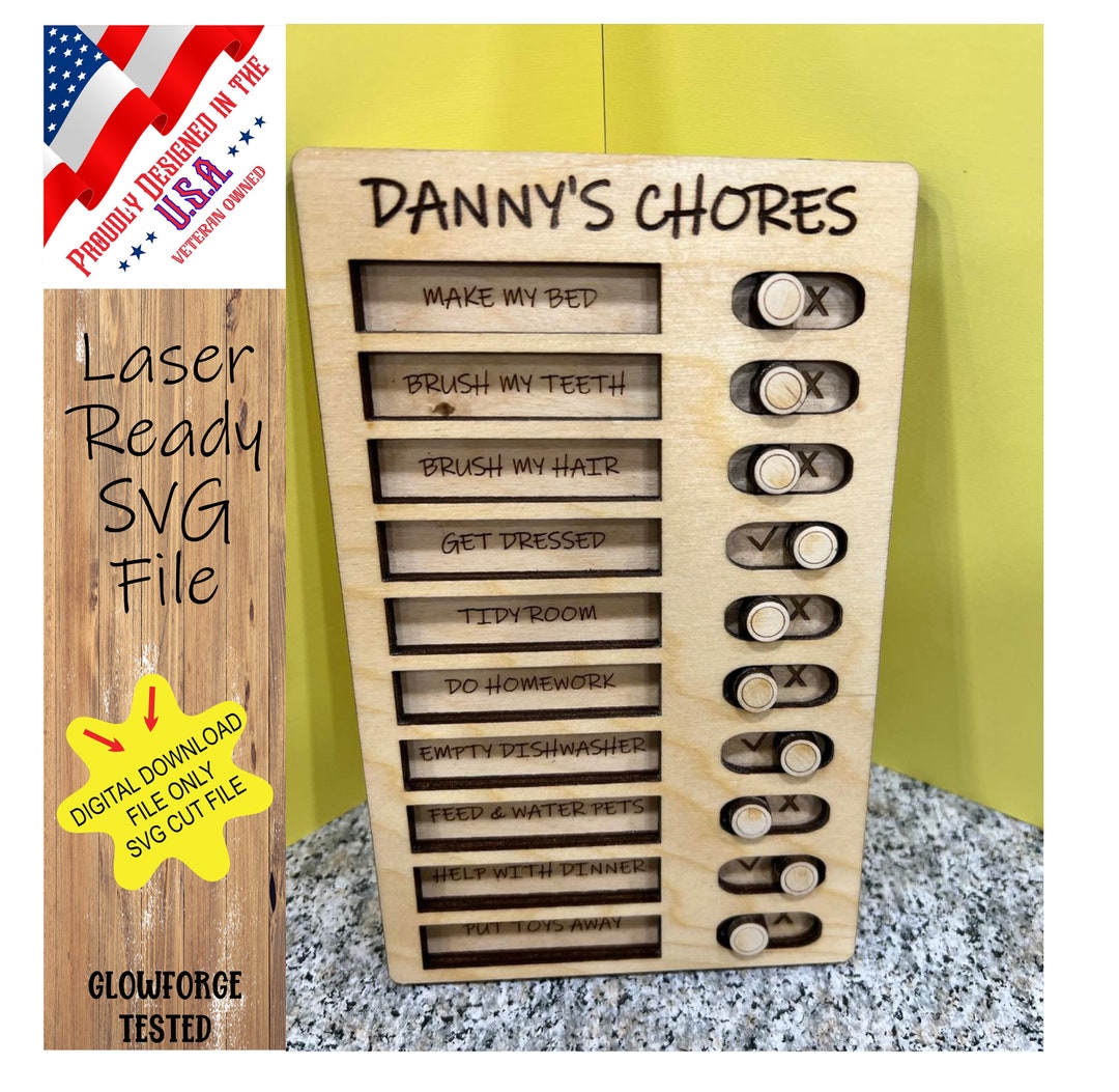 DIGITAL FILE, Laser Ready 3 Layer Sliding Chore Chart - Etsy Australia
