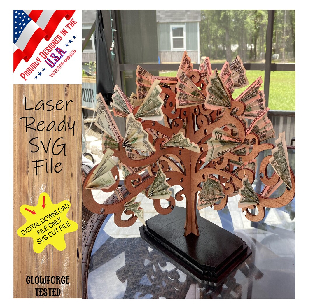 DIGITAL FILE Laser Ready MONEY Tree Svg Cut File for - Etsy Australia