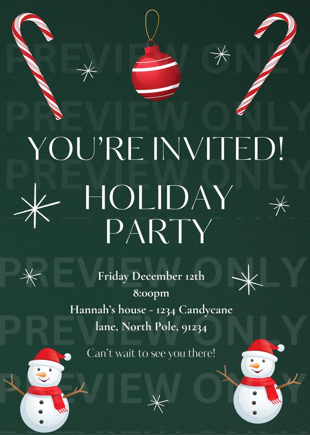 Editable Holiday Party Invite Template - Etsy