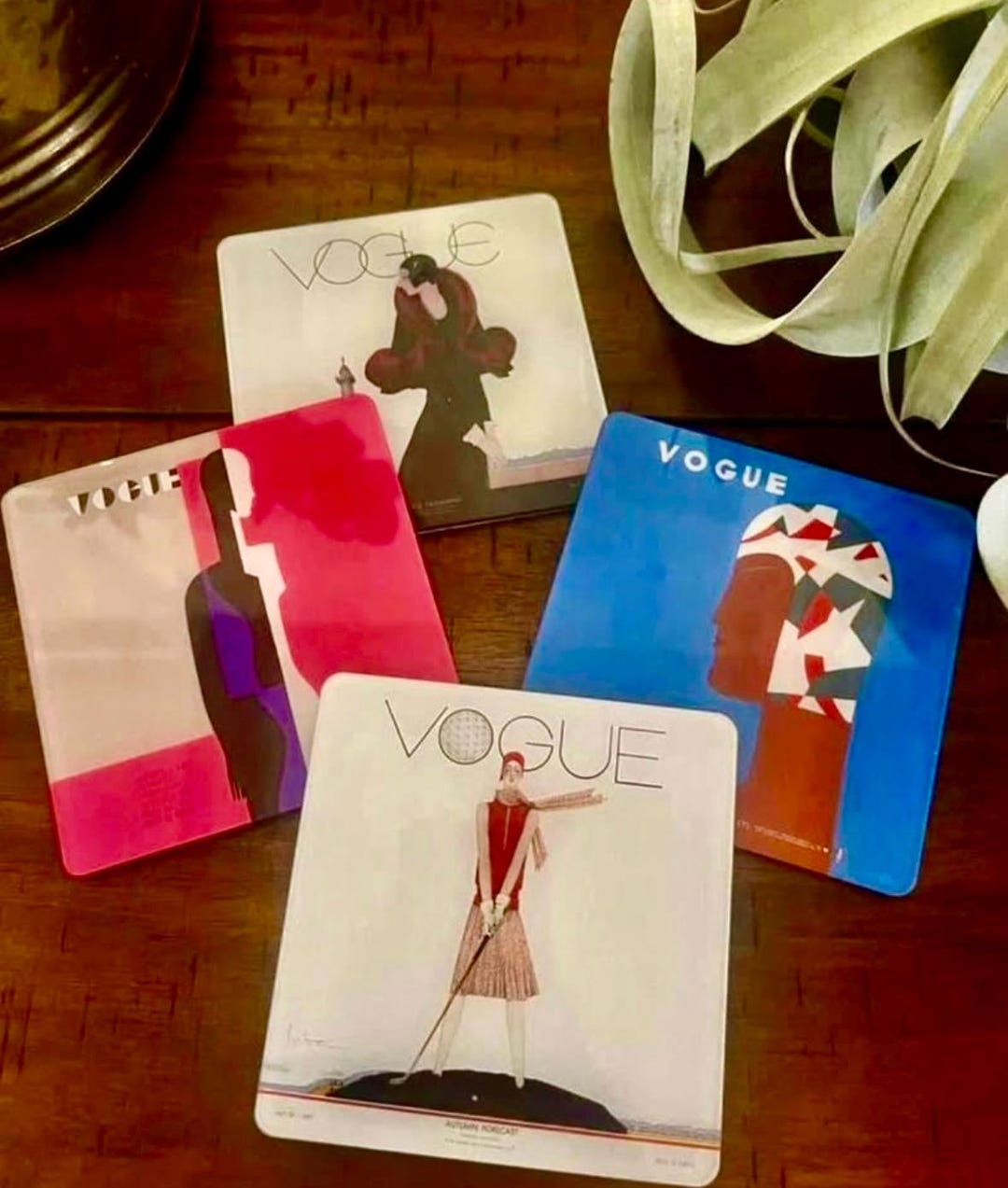 VOGUE Cocktail Coasters, 1920s Vintage Art Deco Fashion VOGUE Magazine ...