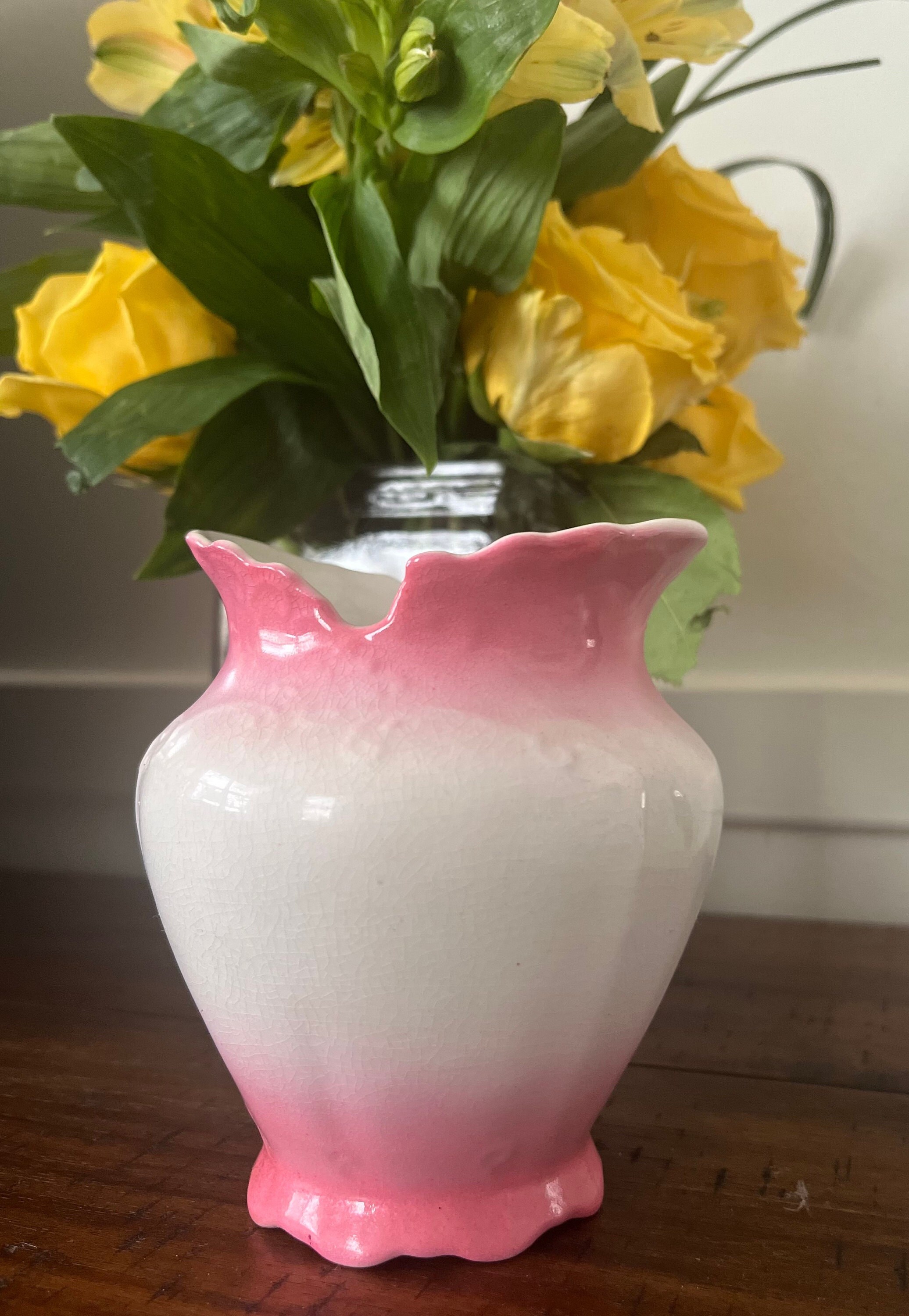 Antique Dresden Semi-porcelain Vase / Vintage French Country Decor ...